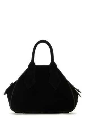 VIVIENNE WESTWOOD Suede Small Yasmine Handbag With Orb Detail - Black