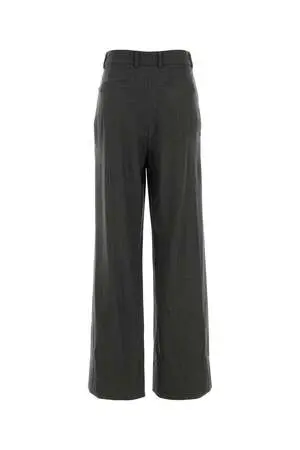 PT TORINO Charcoal Stretch Wool Blend Wide-leg Pant - Grey