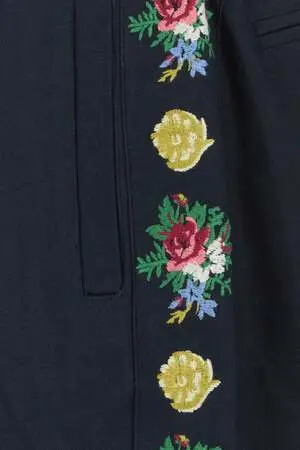 BAZISZT Navy Cotton Pine Pant