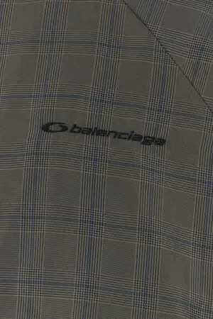 Balenciaga Embroidered Checked Nylon Jacket - White