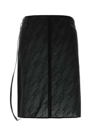 COURREGES Stretch Nylon Blend Skirt With Embroidered Hem