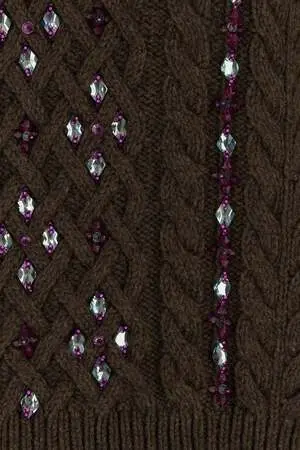 DES_PHEMMES Embellished V-neck Sweater