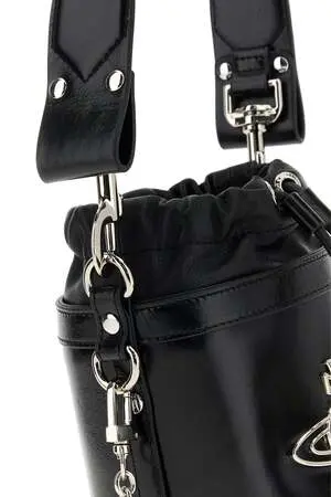 VIVIENNE WESTWOOD Nappa Leather Small Kitty Bucket Bag - Black