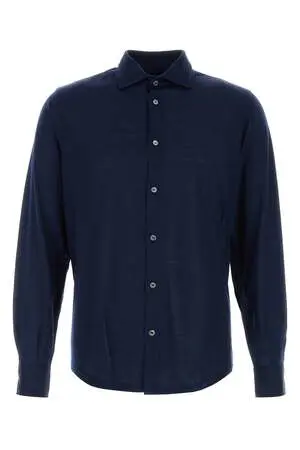 Fedeli Navy Wool Shirt