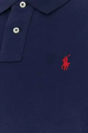 Polo Ralph Lauren Navy Piquet Polo Shirt - Blue