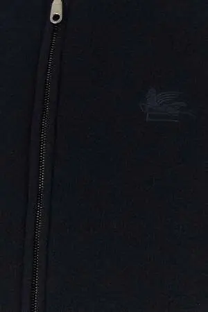 Etro Wool Blend Bomber Jacket With Pegaso Embroidery - Blue