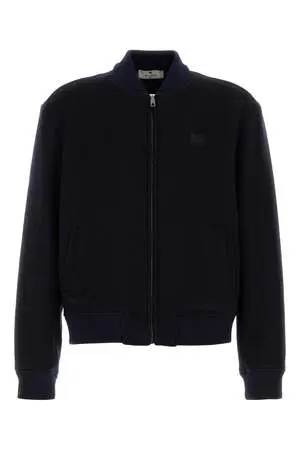 Etro Wool Blend Bomber Jacket With Pegaso Embroidery - Blue