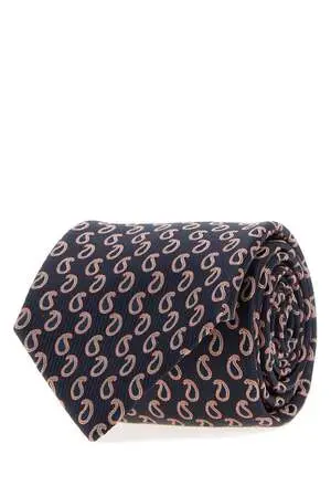 Brioni Embroidered Silk Neck Tie - White