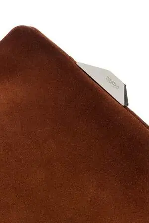 Attico Caramel Suede Day Off Clutch