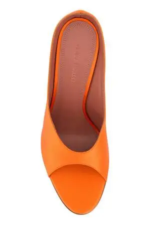 Amina Muaddi Satin Anok 105 Mules - Orange