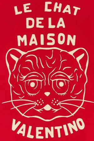 Valentino Garavani Cotton Sweatshirt With Le Chat De La Maison Print - Red