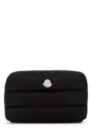 Moncler Quilted Nylon Beauty Case With Logo Detail - Black