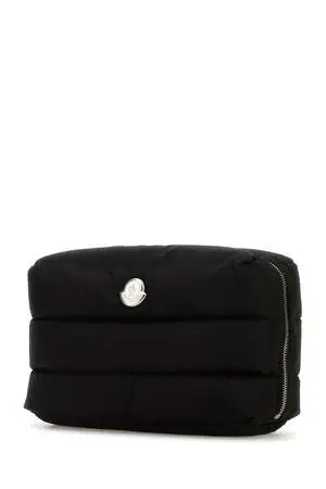 Moncler Quilted Nylon Beauty Case With Logo Detail - Black