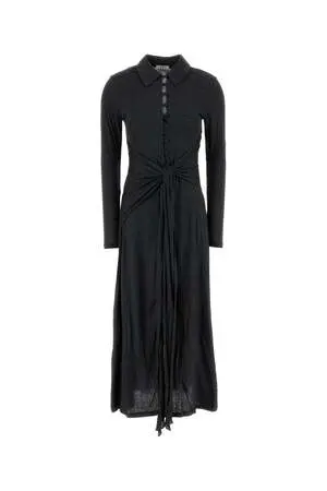 GANNI Jersey Shirt Dress With Waist Tie