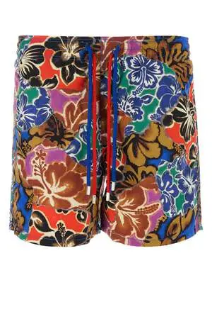PALM ANGELS X VILEBREQUIN Printed Nylon Swimming Shorts - White