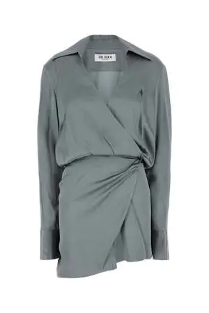 Attico Satin Mini Wrap Dress