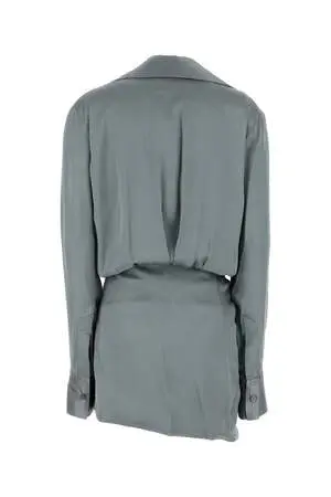 Attico Satin Mini Wrap Dress