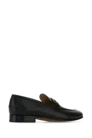 Valentino Garavani Leather Vlogo Signature Loafers - Black