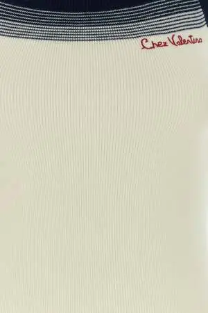 Valentino Garavani Ribbed Wool Top With Embroidery