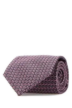 Brioni Embroidered Silk Tie - White