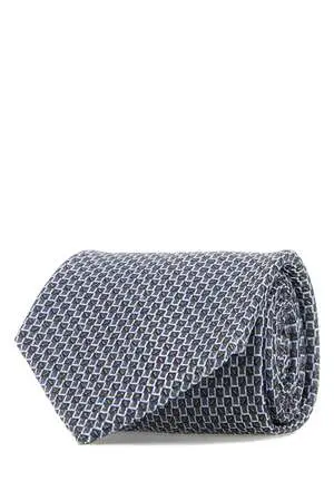Brioni Embroidered Silk Neck Tie - White