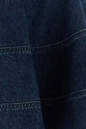 SELF-PORTRAIT Denim Mini Skirt With Detachable Leather Belt
