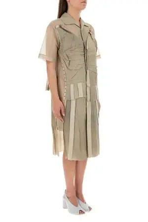 MAISON MARGIELA Mesh Shirt Dress With Viscose Inserts