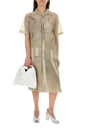 MAISON MARGIELA Mesh Shirt Dress With Viscose Inserts