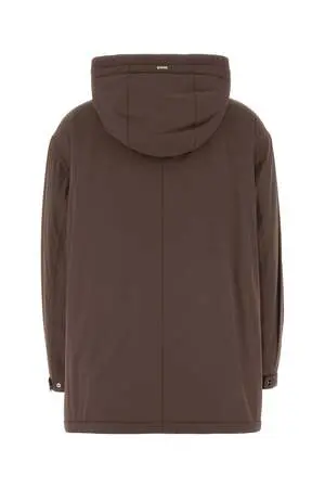 Herno Stretch Nylon Jacket With Drawstring Hood And Belt