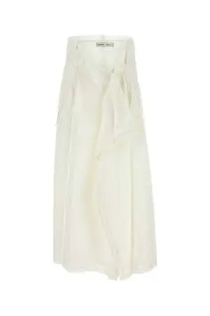 Carven Viscose Skirt With Front Slit And Button Closure