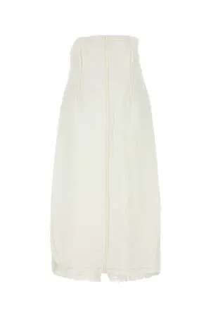 Carven Viscose Skirt With Front Slit And Button Closure
