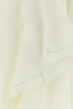Carven Viscose Skirt With Front Slit And Button Closure