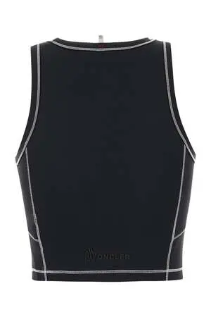 Moncler Stretch Nylon Cropped Top With Logo Patch