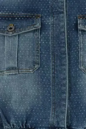 SELF-PORTRAIT Embellished Denim Jumpsuit