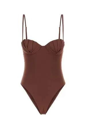 AMOTEA Stretch Nylon Serena Swimsuit - Brown