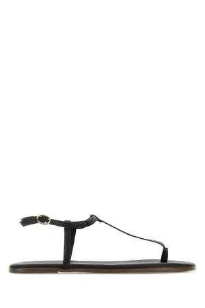 Tkees Leather Mariana Thong Sandals - Black