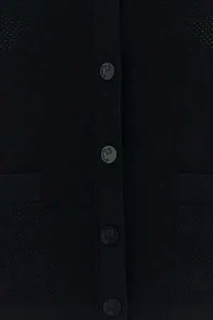 Tory Burch Viscose Blend Cardigan With Embroidered Logo