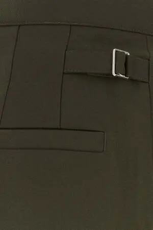 NAMACHEKO Olive Wool Pants With Central Pleats