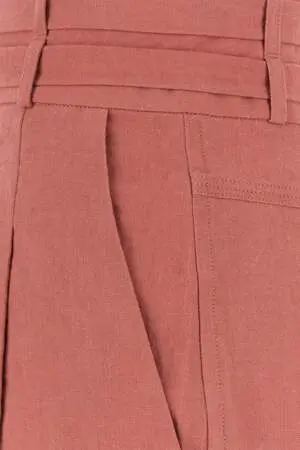 Le Kasha Pure Organic Linen Belted Shorts