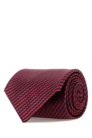 Brioni Embroidered Silk Tie - White