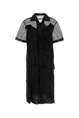 MAISON MARGIELA Mesh Shirt Dress With Viscose Inserts