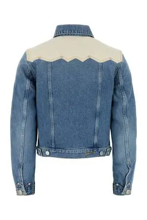 Givenchy Denim Trucker Jacket With Contrasting Logo Detail - Blue
