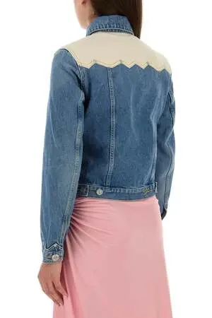 Givenchy Denim Trucker Jacket With Contrasting Logo Detail - Blue