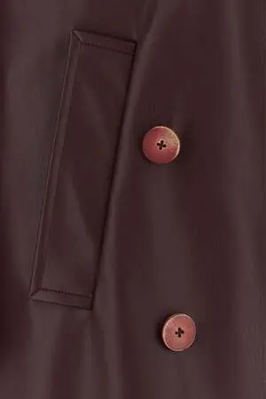 LE SULLY STUDIO Burgundy Synthetic Leather Trench Coat