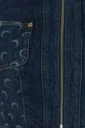 MARINE SERRE Dark Denim Jacket With Moon Print