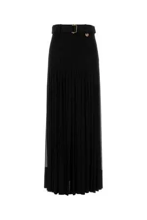 Burberry Pleated Viscose Crepe Skirt With Equestrian Knight Detail