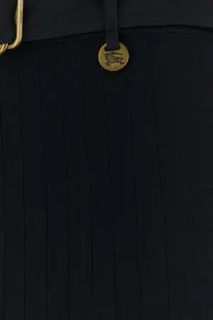 Burberry Pleated Viscose Crepe Skirt With Equestrian Knight Detail