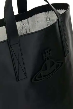 VIVIENNE WESTWOOD Medium Sarah Shopping Bag In Smooth Leather - Black