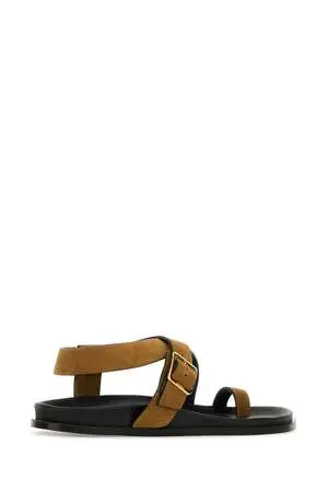ALOHAS Camel Suede Siren Thong Sandals - Light Brown