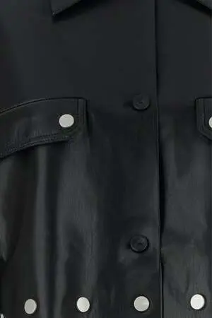 Nanushka Cropped Synthetic Leather Shirt With Metal Details
